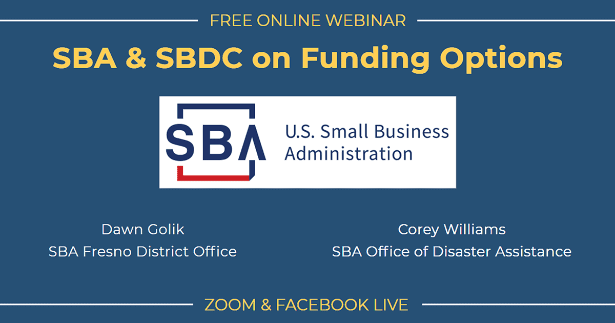 2 PM Webinar | Webinar Series: SBA & SBDC on Funding Options