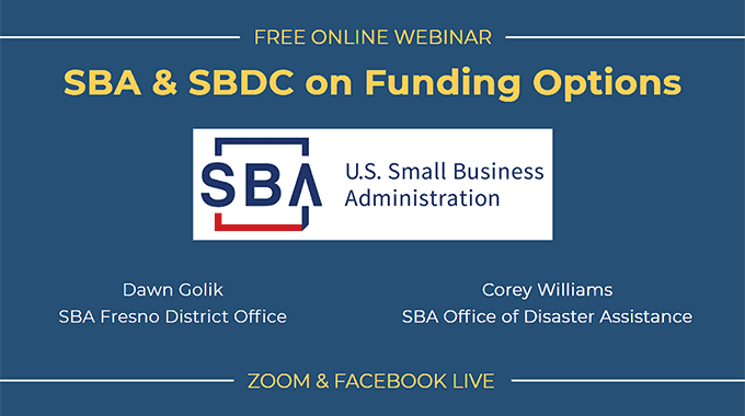 2 PM Webinar | Webinar Series: SBA & SBDC on Funding Options