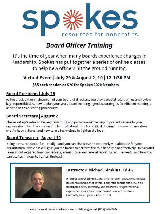 Spokes presents Board Officer Training Part III | San Luis Obispo ...
